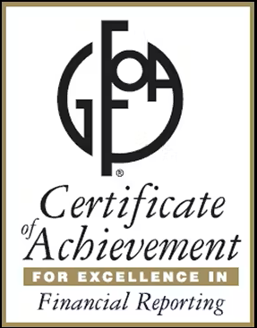 City Receives GFOA Certificate of Achievement for Excellence in ...
